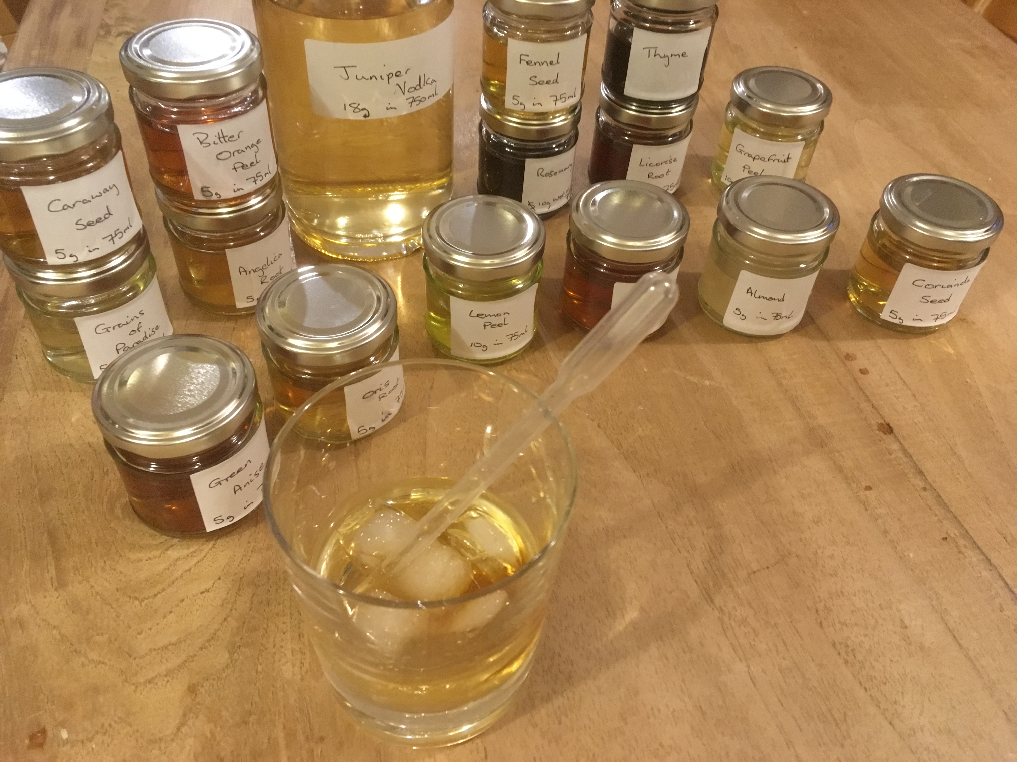 Deconstructed compound gin – Funky Flower beer project